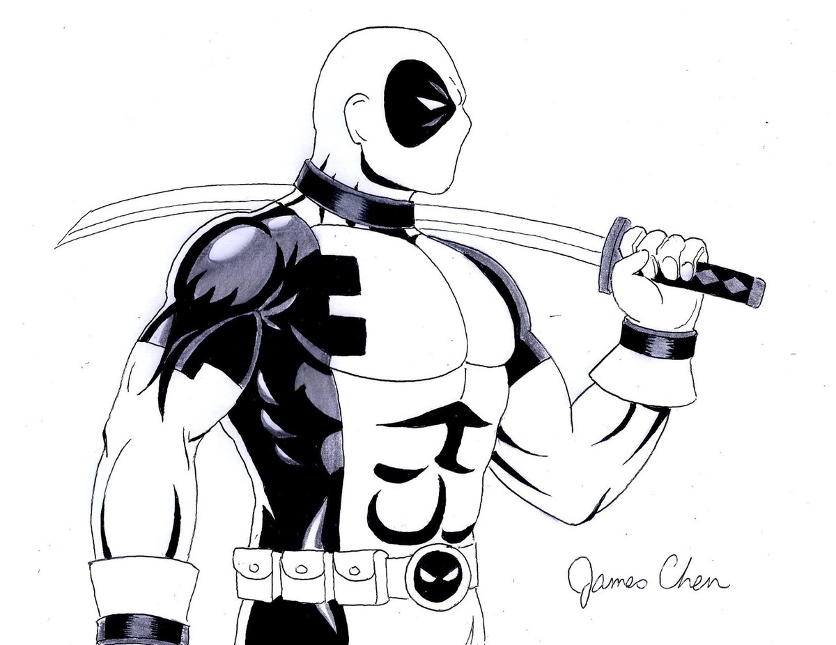 Deadpool Dessin Noir Et Blanc | Chtoby Pomnili