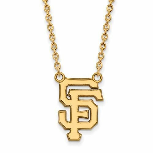 10k Gold San Fran Giants Letters S-F Large Pendant 18 in Necklace | eBay