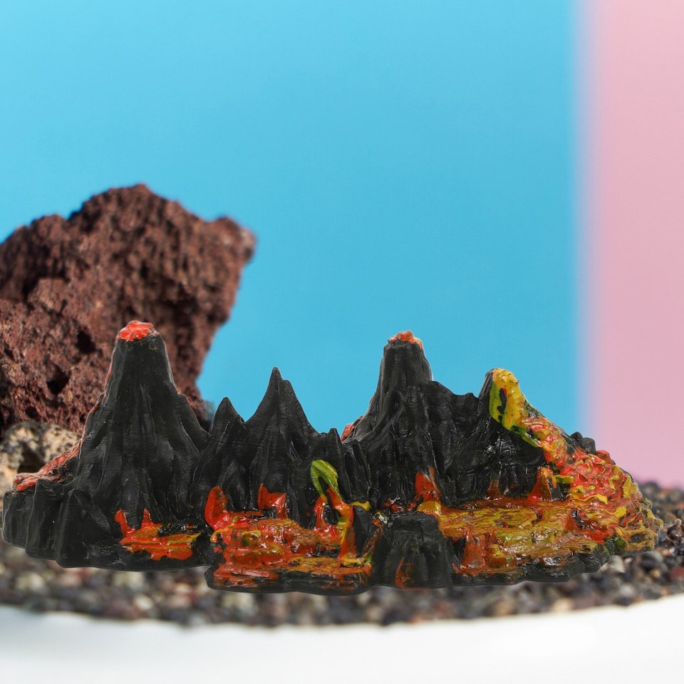 2 Pcs Realistic Volcanic Decoration Aquarium Mini Volcano Statue | eBay ...