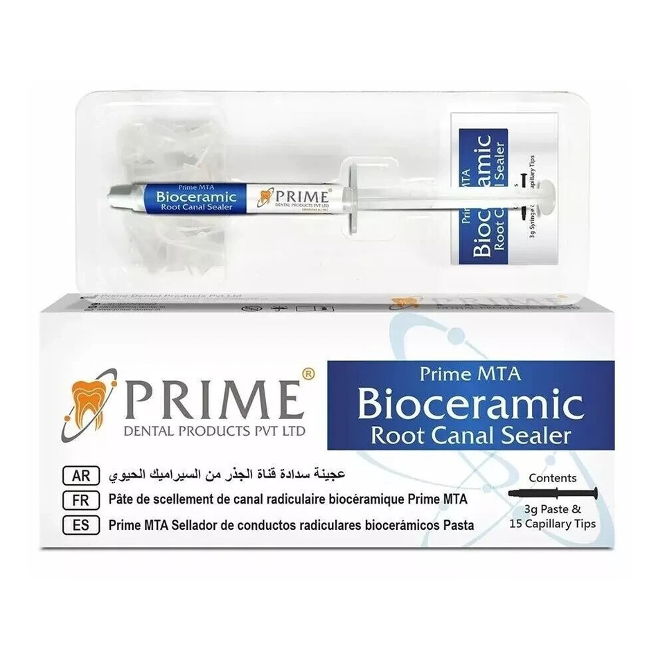 PRIME DENTAL MTA Bioceramic RCT Sealer 3 gm Syringe with 15 Tips ...