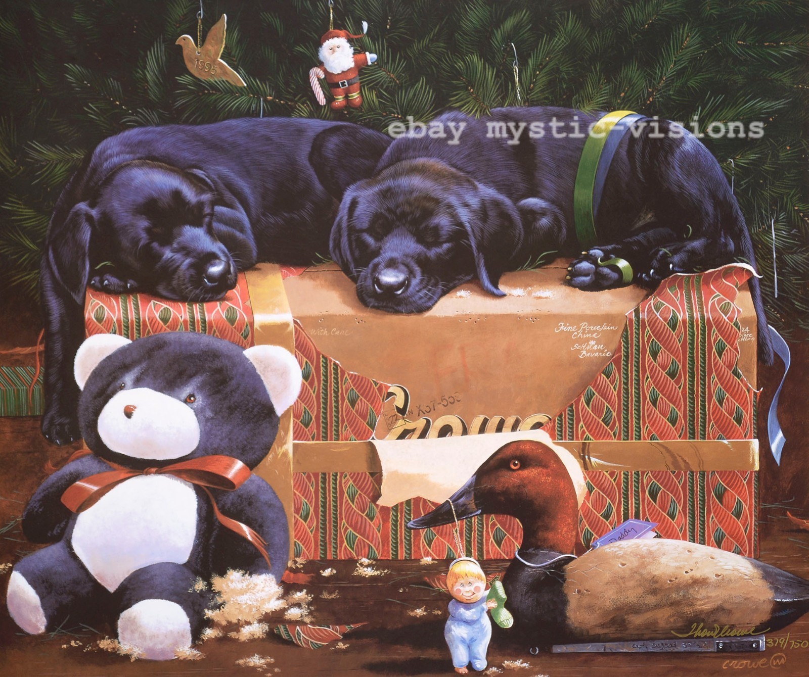 LITTLE ANGELS Phillip Crowe Signed Numbered w/coa Black Labrador Puppy ...