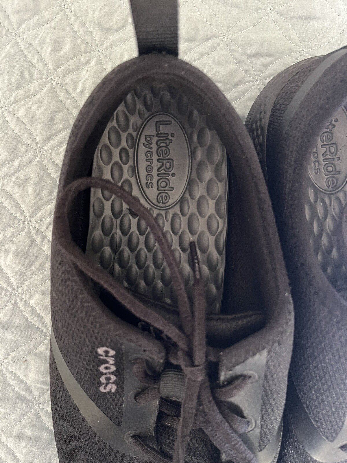 Crocs Men’s LiteRide Pacer Triple Black Lace Up Casua… - Gem