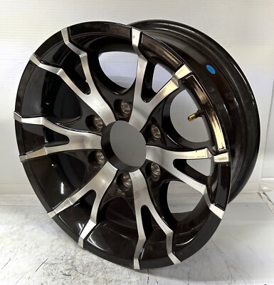 15" Inch 6 Lug Alloy Black Cargo Car Hauler Trailer Wheel T0715655BM-2 ...