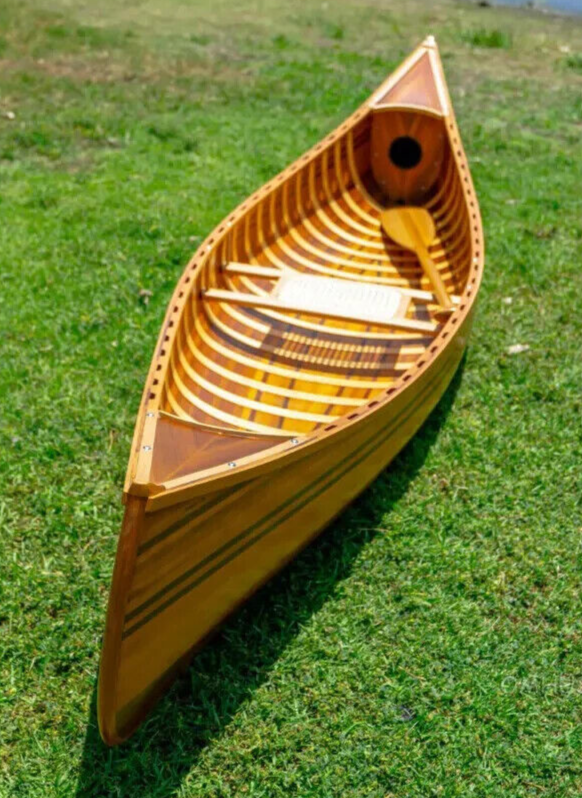 Large Display Cedar Strip Built Canoe 10' Wooden Model Boat Woodenboat ...