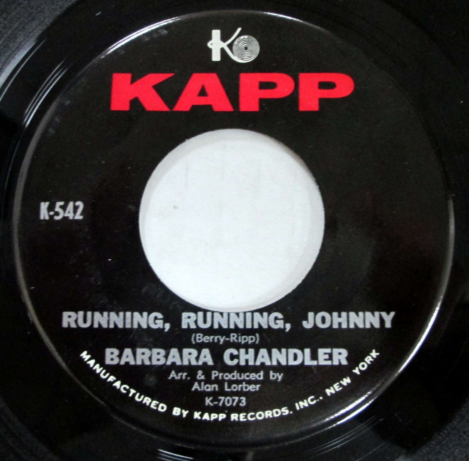 BARBARA CHANDLER 45 It Hurts To Be Sixteen/Running Johnny VG++ Kapp ...