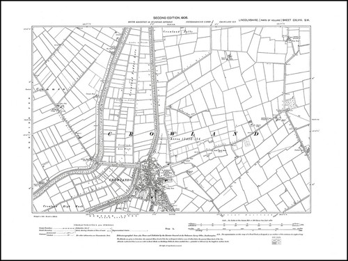 Crowland 1906 - old map Lincolnshire 148SW repro | eBay
