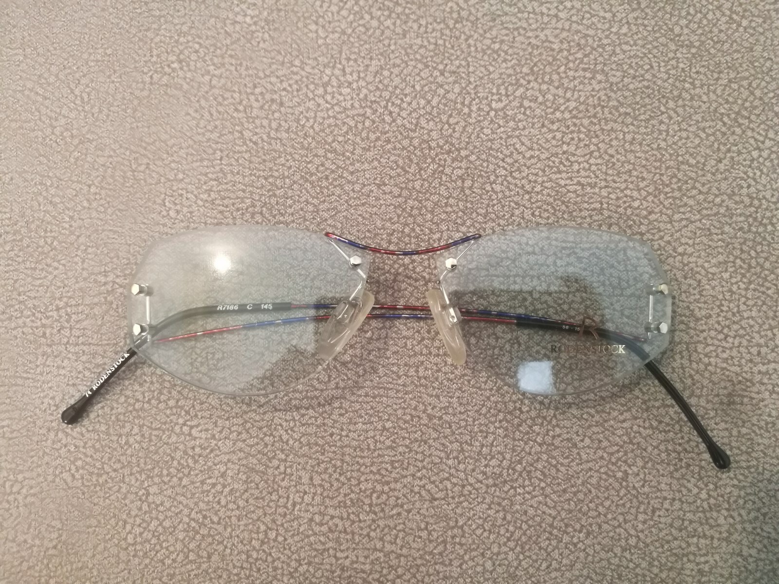 RODENSTOCK Wire Rimless Eyeglasses Frames R7186 C Color Purple Wine 56 ...