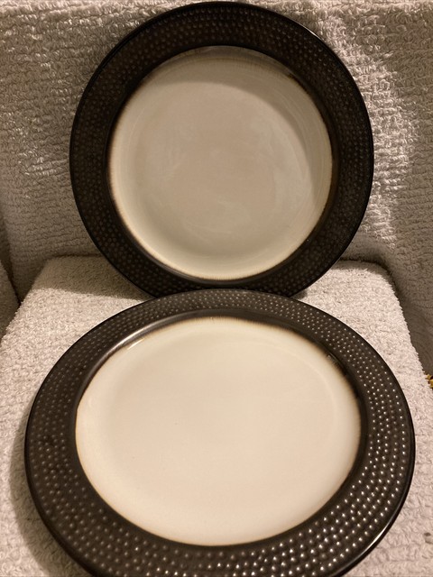 Set of 4 Threshold Barnet Bronze Stoneware 8” Salad Plates Hammered for ...