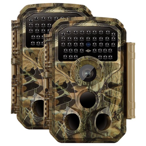 2-Pack Trail Game Cameras 32MP 1296P 100ft No Glow Waterproof Night ...