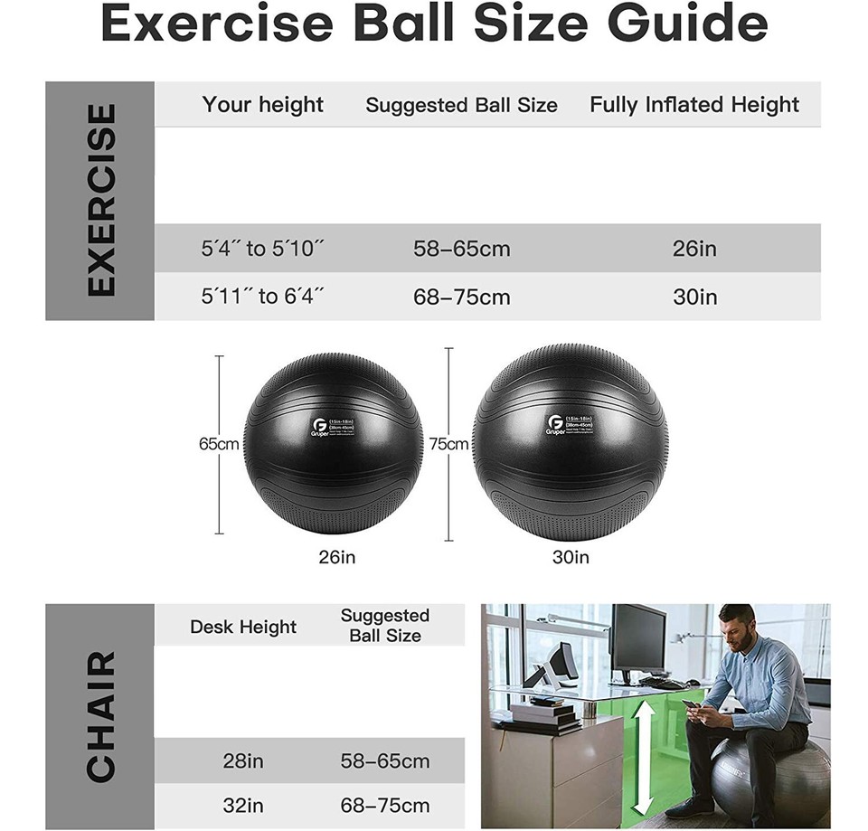 Gruper Exercise Yoga Swiss Ball Gym Fitness Pregnancy Birthing Anti ...