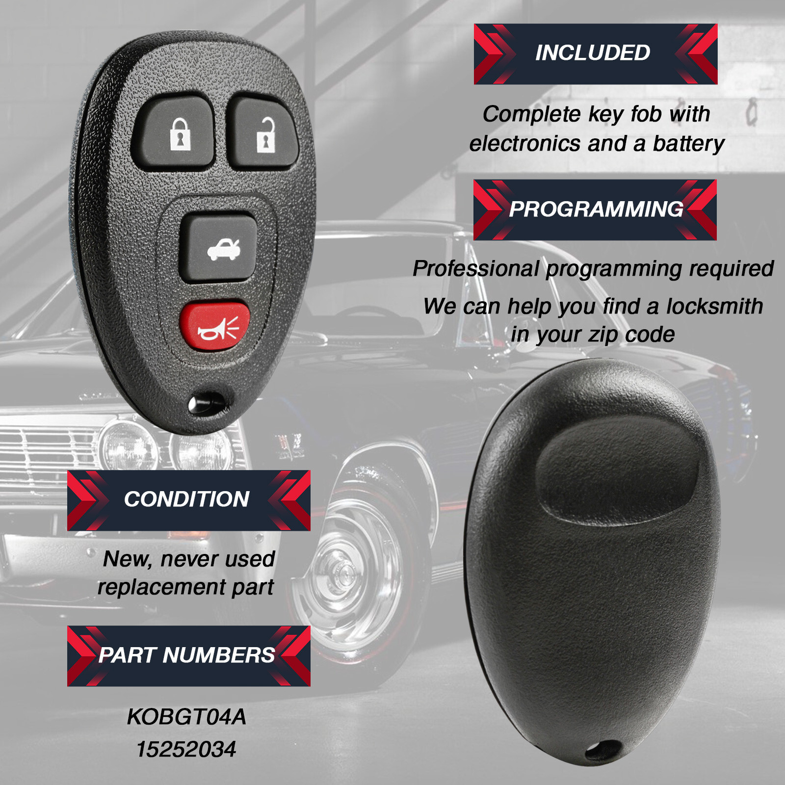 2 For 2005 2006 2007 2008 Pontiac Grand Prix Keyless Entry Remote Car ...