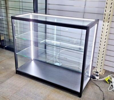New Black Aluminium Counter Showcase 100/120cm Display Retail Shop ...