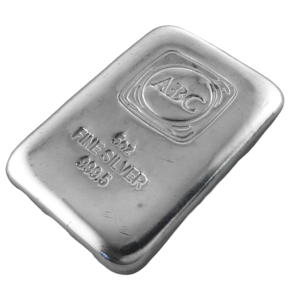 Silver Ingot Bar 5 Oz 999.5 Fine Bullion Grade ABC Mint Certified | eBay