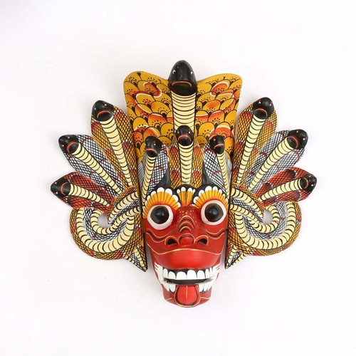 Sri Lankan Traditional Hand Carved Wooden Wall Hanging Mask NAGA RAKSHA ...