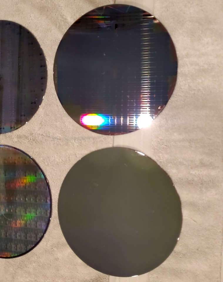 12 PC Lot Genuine Semiconductor Silicon 200mm 8" Wafers IC Chip Litho ...