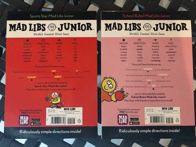 Mad Libs Junior Sports Star and School Rules Word Game Books | eBay