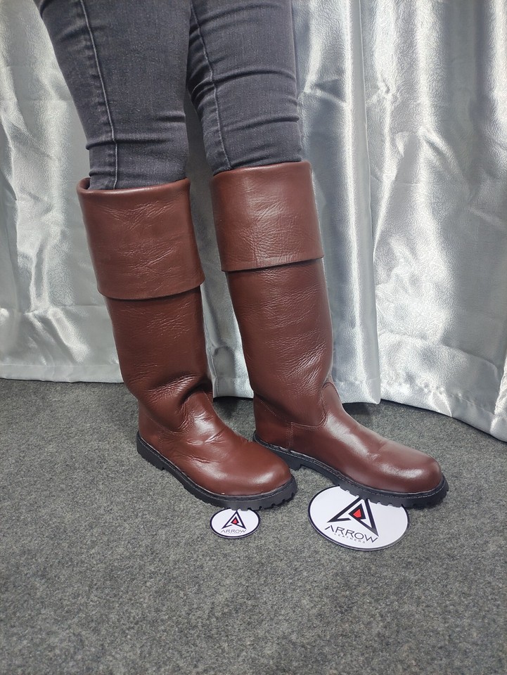 Revolutionary War Colonial Riding Leather Boot With Rubber Sole. Long ...