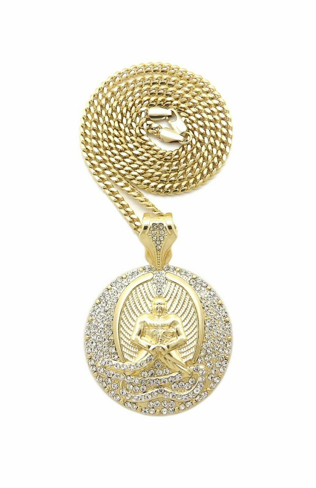 Mens Iced 2Pac Euphanasia Bling Pendant & 3mm 20" Cuban Chain Hip Hop ...