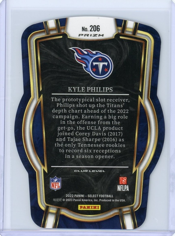Kyle Philips Rookie RC 2022 Panini Select Club Die-Cut Green/Yellow ...