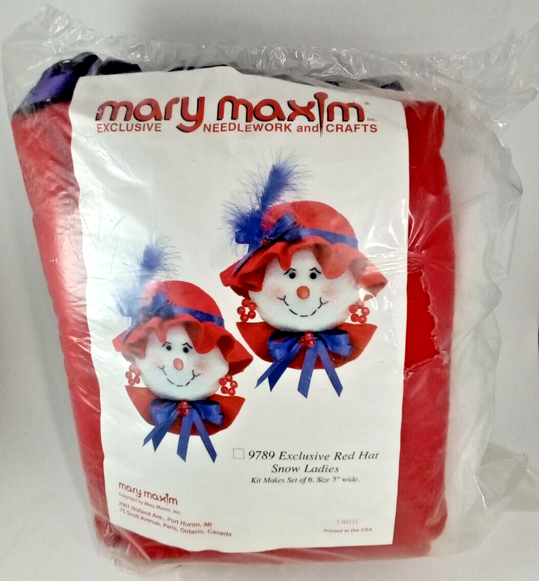Mary Maxim "Exclusive Red Hat Snow Ladies" Kit, Makes 6 | eBay