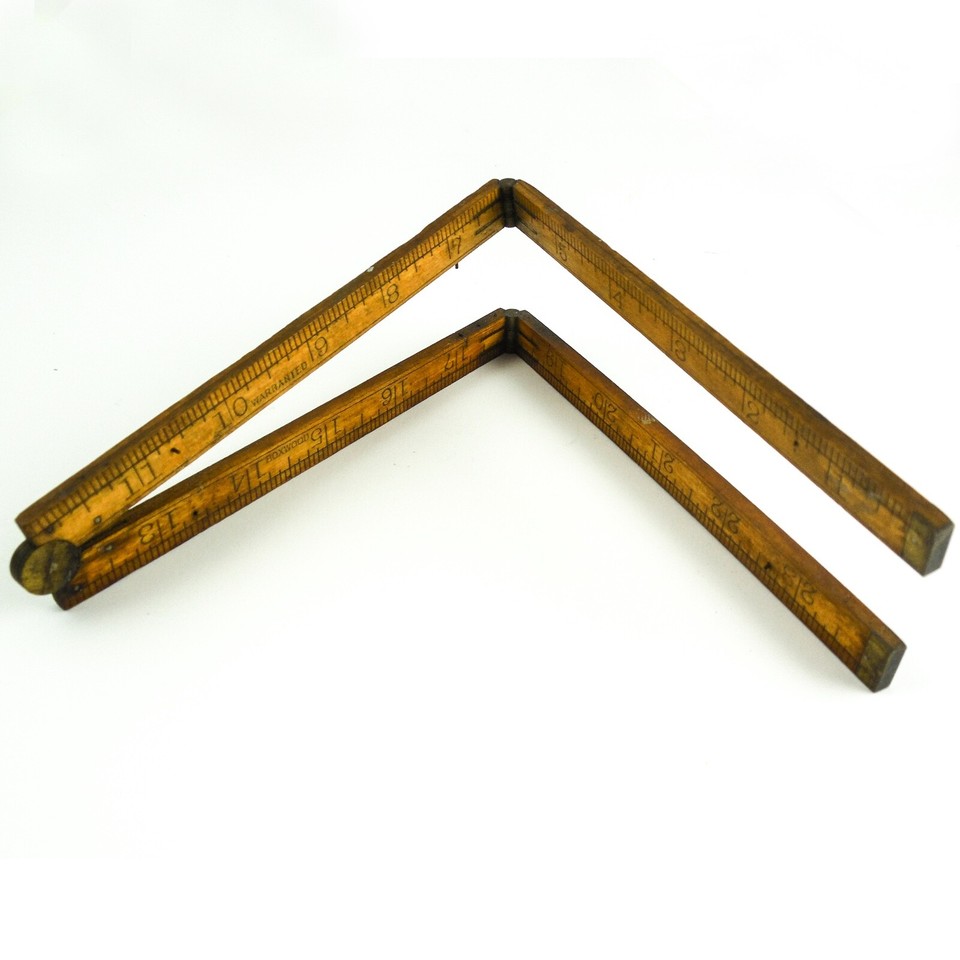 Antique No. 68 STANLEY Boxwood & Brass FOLDING RULE - 24 inch - SCARCE ...