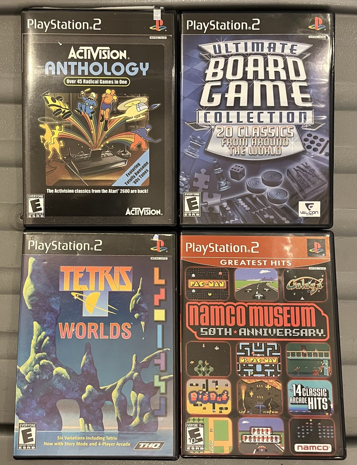 4 PS2 Games Activision Anthology Namco Museum Ultimate Board Game ...