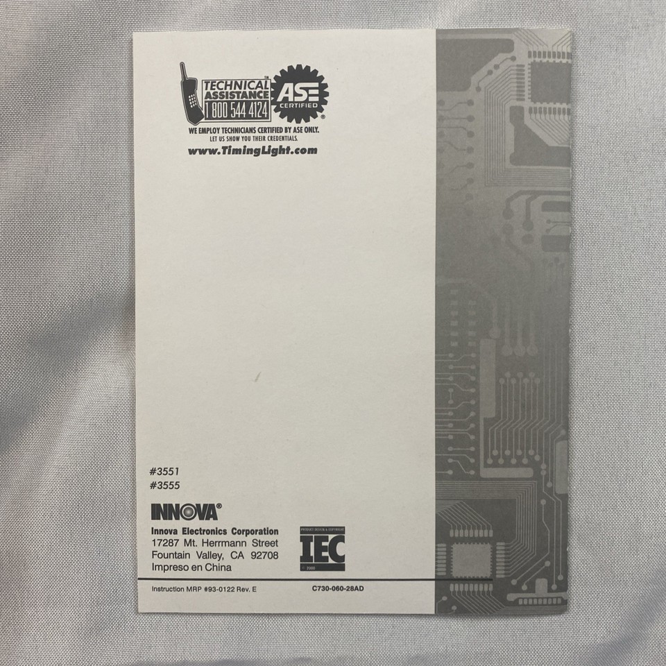 Innova Equus 3551 Inductive Conventional Timing Light Complete w ...