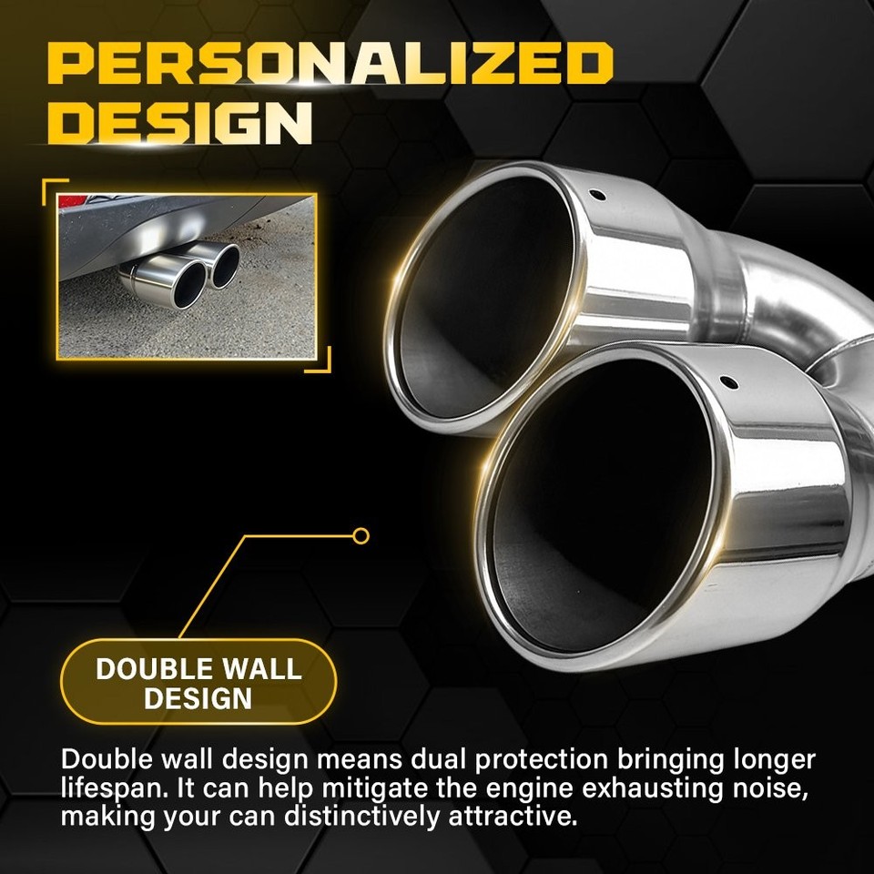 Exhaust Tip 2.5" Inlet 7" Outlet 8.5" Long Chrome Stainless Steel Weld ...