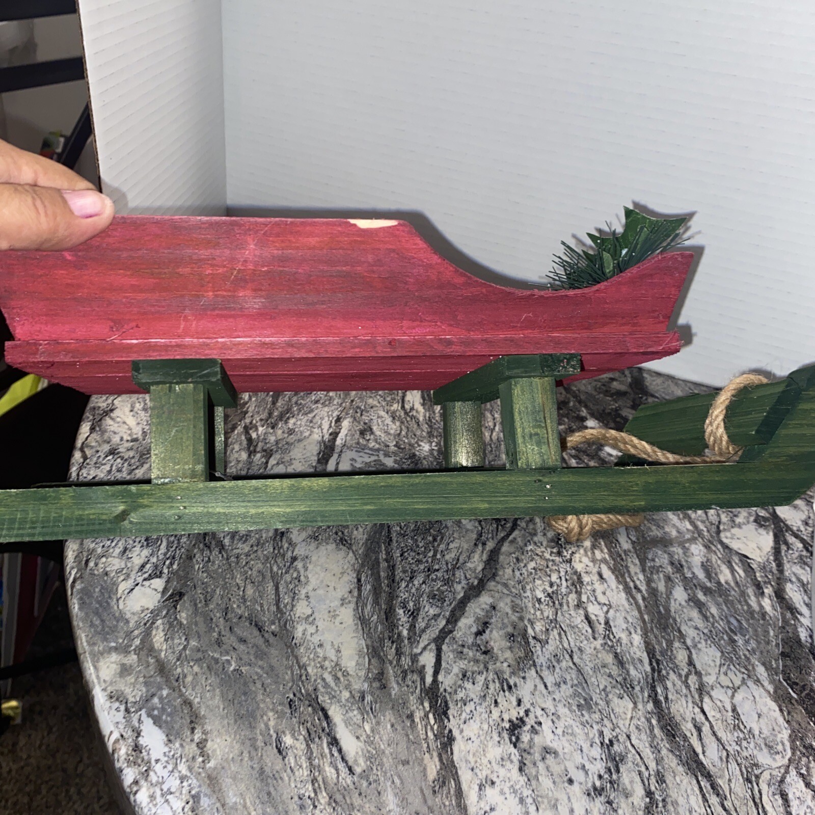 16 Inch Christmas Decoration Little Red Sled Made Out Of Wood Nwot | eBay