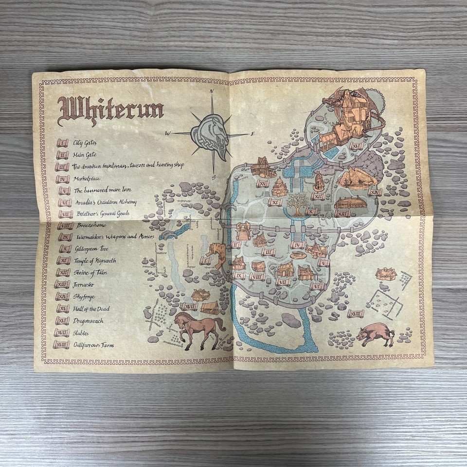 1 Neuheit Whiterun City Karte Doctor Collector Skyrim Elder Scrolls RPG ...