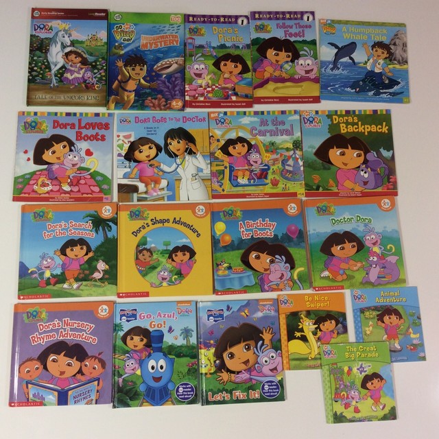 Dora the Explorer 19 Picture Book Lot Readers Leap Frog Story Reader | eBay