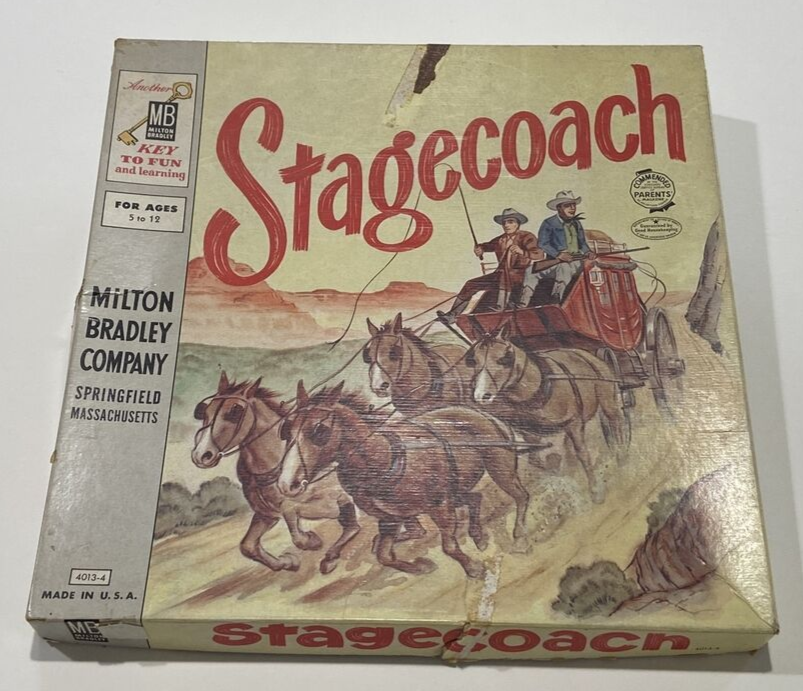 Rare 1958 Milton Bradley MB - Stagecoach Board Game - Incomplete | eBay