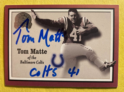 SIGNED TOM MATTE 2000 FLEER GREATS OF THE GAME GOTG AUTOGRAPHED CARD ...