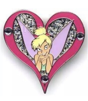 Tinker Bell Jeweled Glitter Heart Disney Pin | eBay
