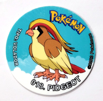TAZO POKEMON EC1 #018 PIDGEOT 2023 Kanto PERU South America Pogs Flips ...