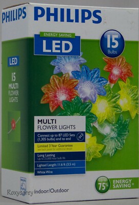 Philips Energy Saving LED 15 Bulbs Multi Colored Flower Lights Indoor ...