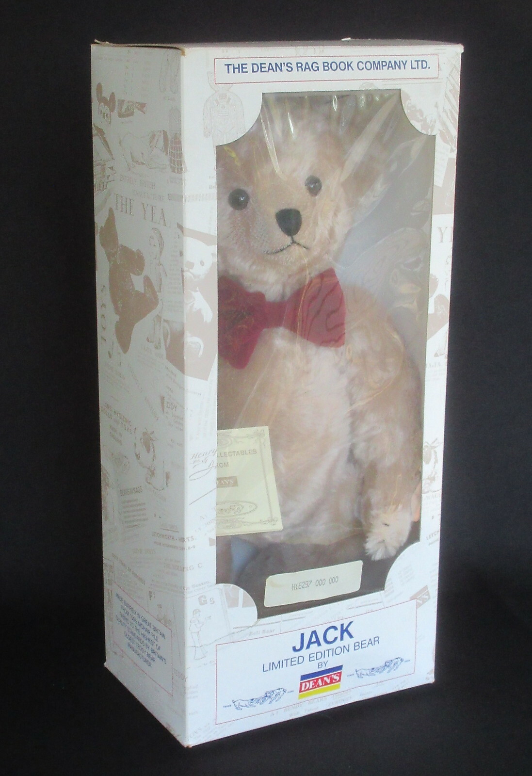 "Jack" Dean's Rag Book Bear Limited Edition 15" Mohair w/ Original Box ...