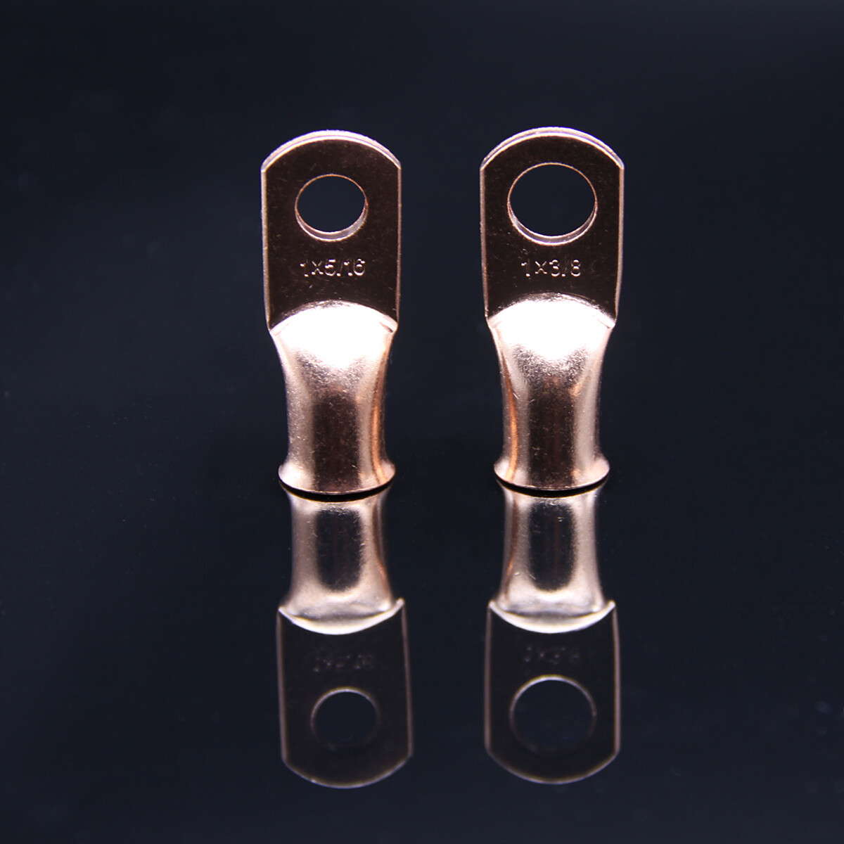 10Pcs 3/8" Car Battery Cable Ends Lugs Ring Terminal Bare Copper Wire ...