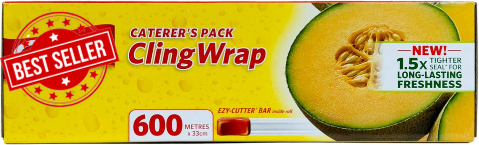 Wrap, 600 Metre Clear Cling Wrap, Bpa-Free, Microwave Ready, 600M X ...