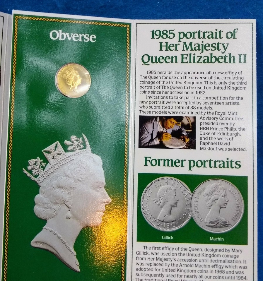 1985 Welsh Leek £1 One Pound Brilliant Uncirculated Coin Pack KM 941 ...