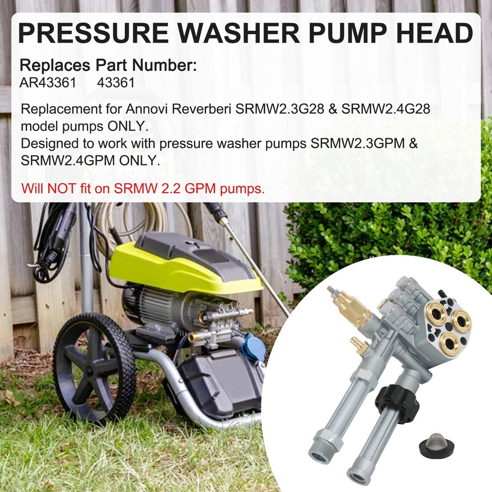 Complete Pump Head W/ Unloader 2800 PSI for SRMW2.3G28 & SRMW2.4G28 ...