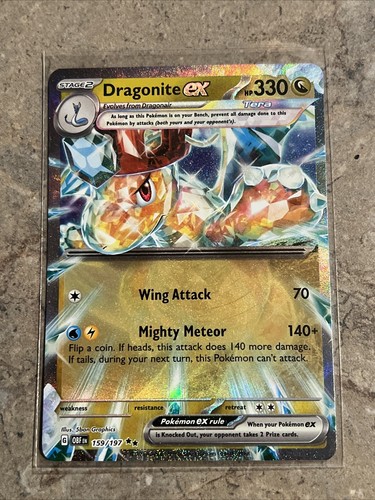 Pokémon TCG Dragonite ex Sv03: Obsidian Flames 159/197 Holo Double Rare ...