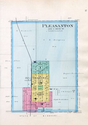 1894 - Map of the City of Pleasanton & High Point Township, Decatur ...