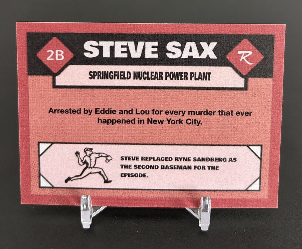 Steve Sax - Simpsons Springfield Isotopes - HD Quality Custom Baseball ...