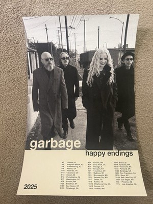 Garbage Official 2025 Happy Endings Tour Poster 11”x17” Shirley Manson ...