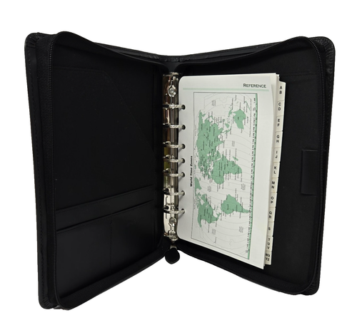 Day Timer Planner 7 Ring Classic Black Zip Binder Organizer Desk Size ...