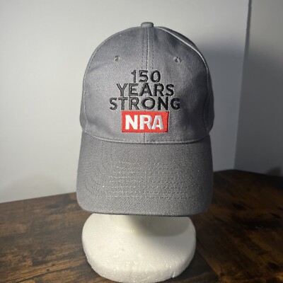 NRA 150 Years Strong Est 1871 Gray Adjustable Hook And Loop One Size ...