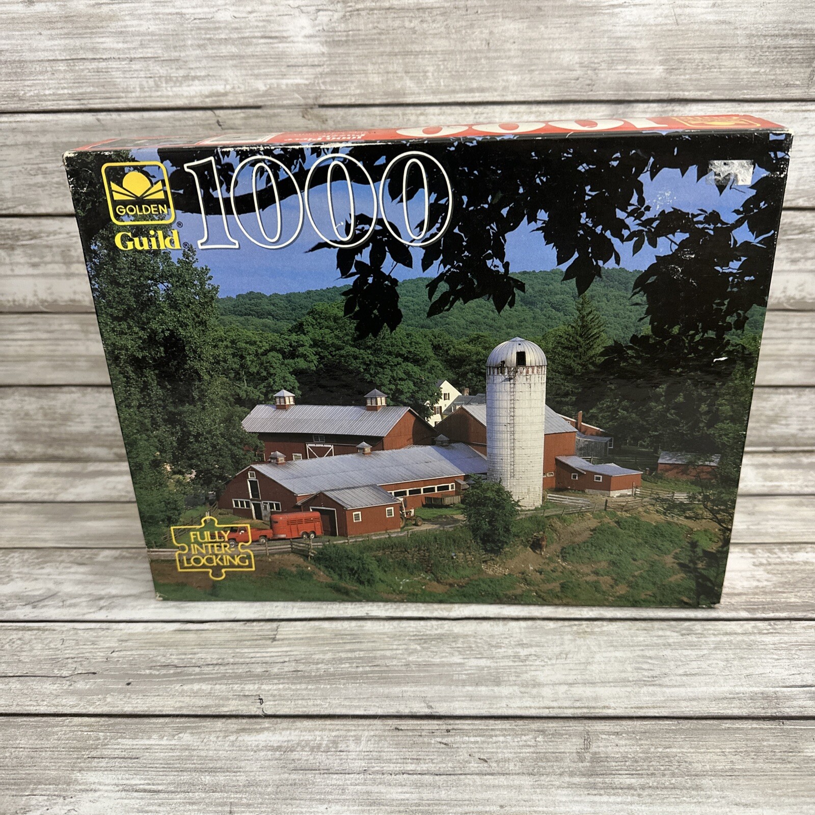 Golden Guild 1000 Piece Jigsaw Puzzle Valley Farm NEW SEALED Vintage ...