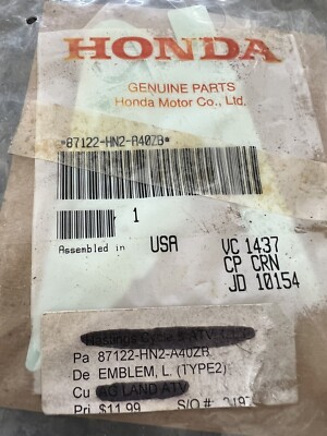 Honda 2009 2012 2013 Foreman 500 06-09 / 11-14 Rubicon Emblem Decal ...