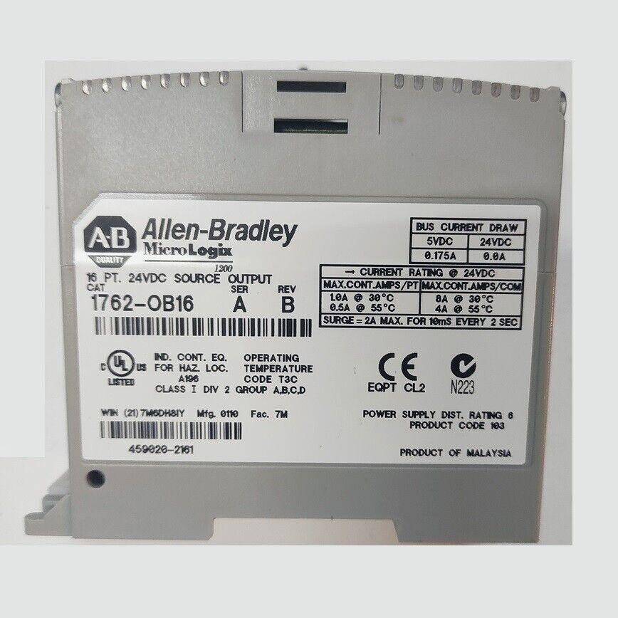 ALLEN BRADLEY MICROLOGIX 1200 – 1762-OB16 – 1762 OB16 | eBay